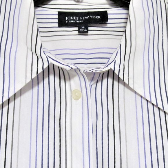 Jones New York | Tops | Jones New York Signature Striped Womans Shirt ...